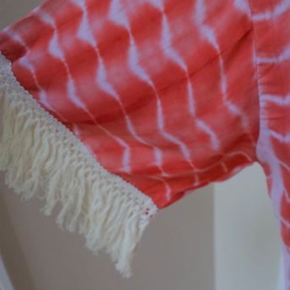 Sweaters | Tie Dye Coral Kimono Cardigan Fringe New | Poshmark